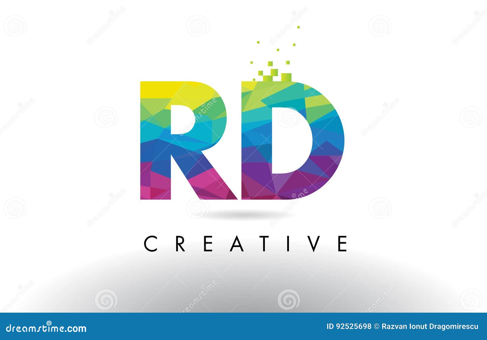 RD R D Colorful Letter Origami Triangles Design Vector. Stock Vector ...