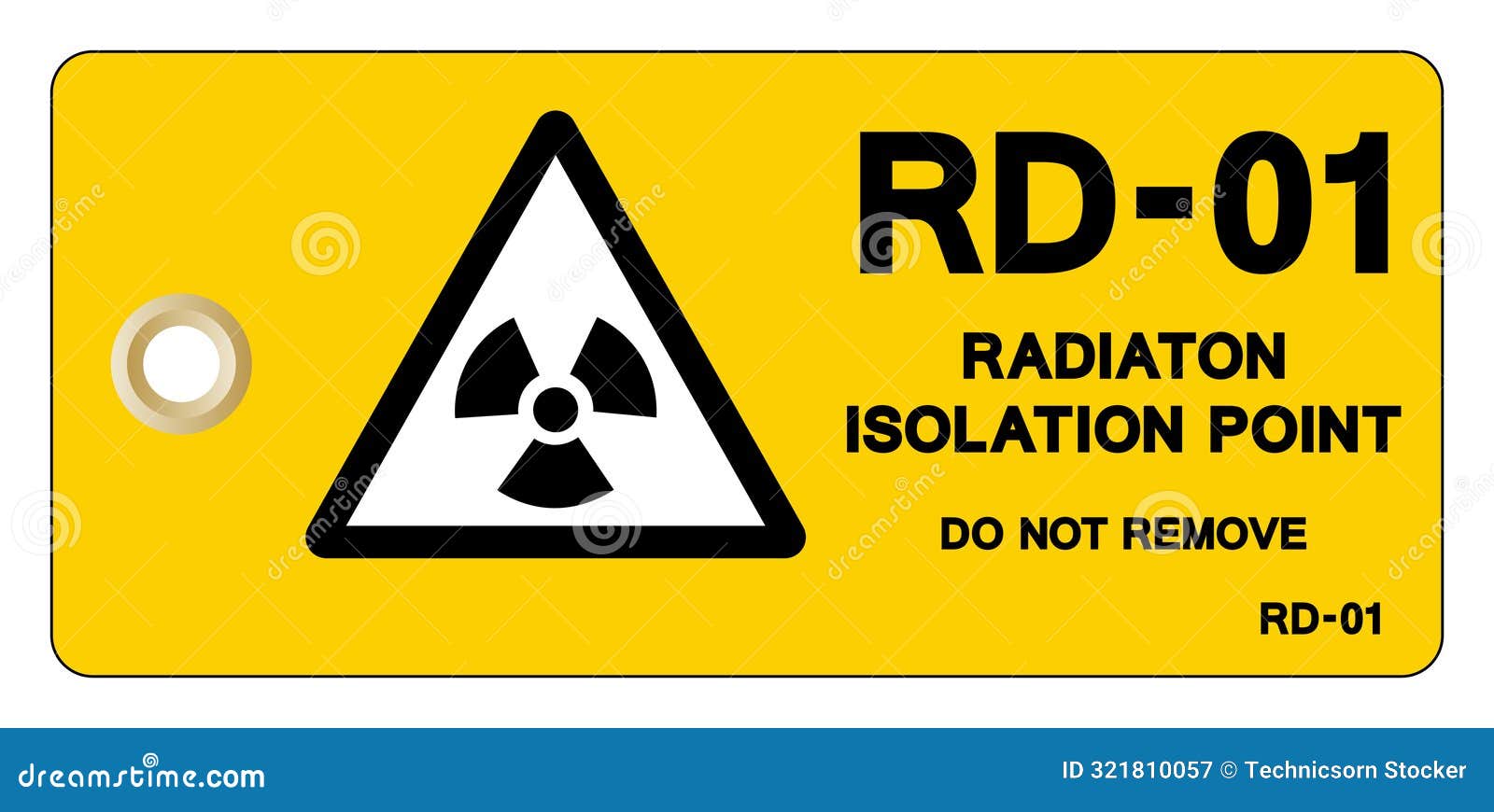 RD01 Radiation Isolation Point Tag Label Symbol Sign, Vector ...