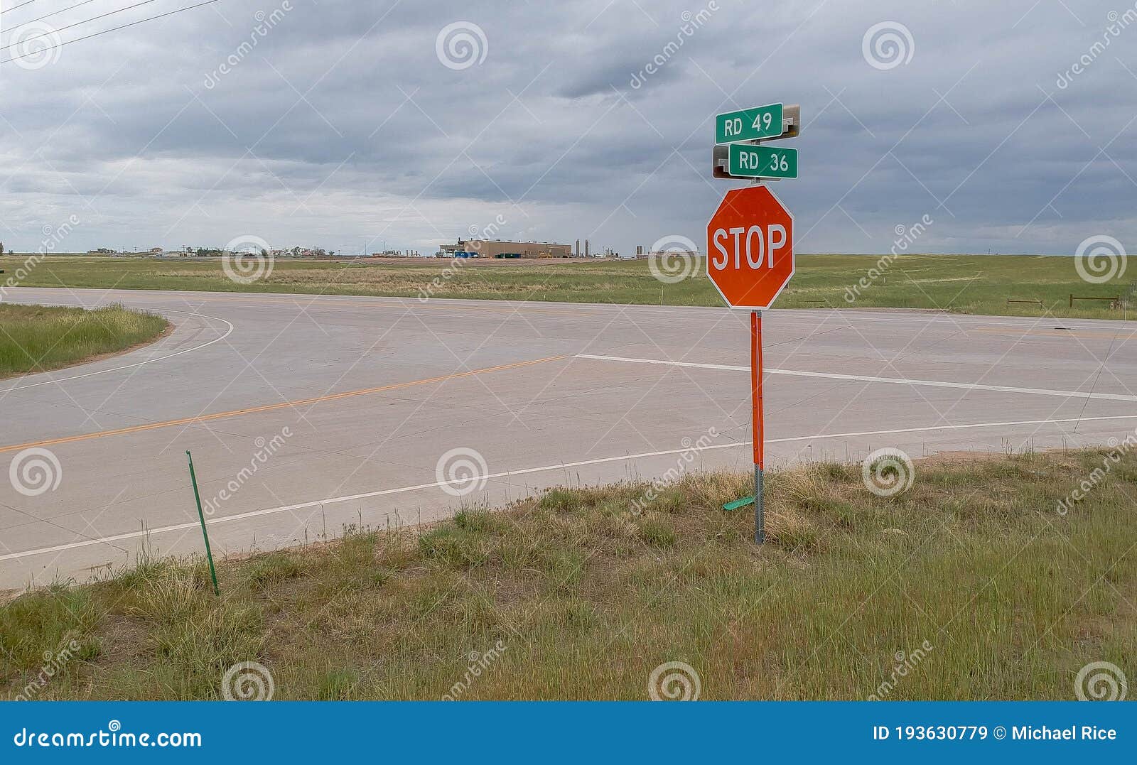 RD 49 and RD 36 Intersection Stop Sign Stock Image - Image of tree ...