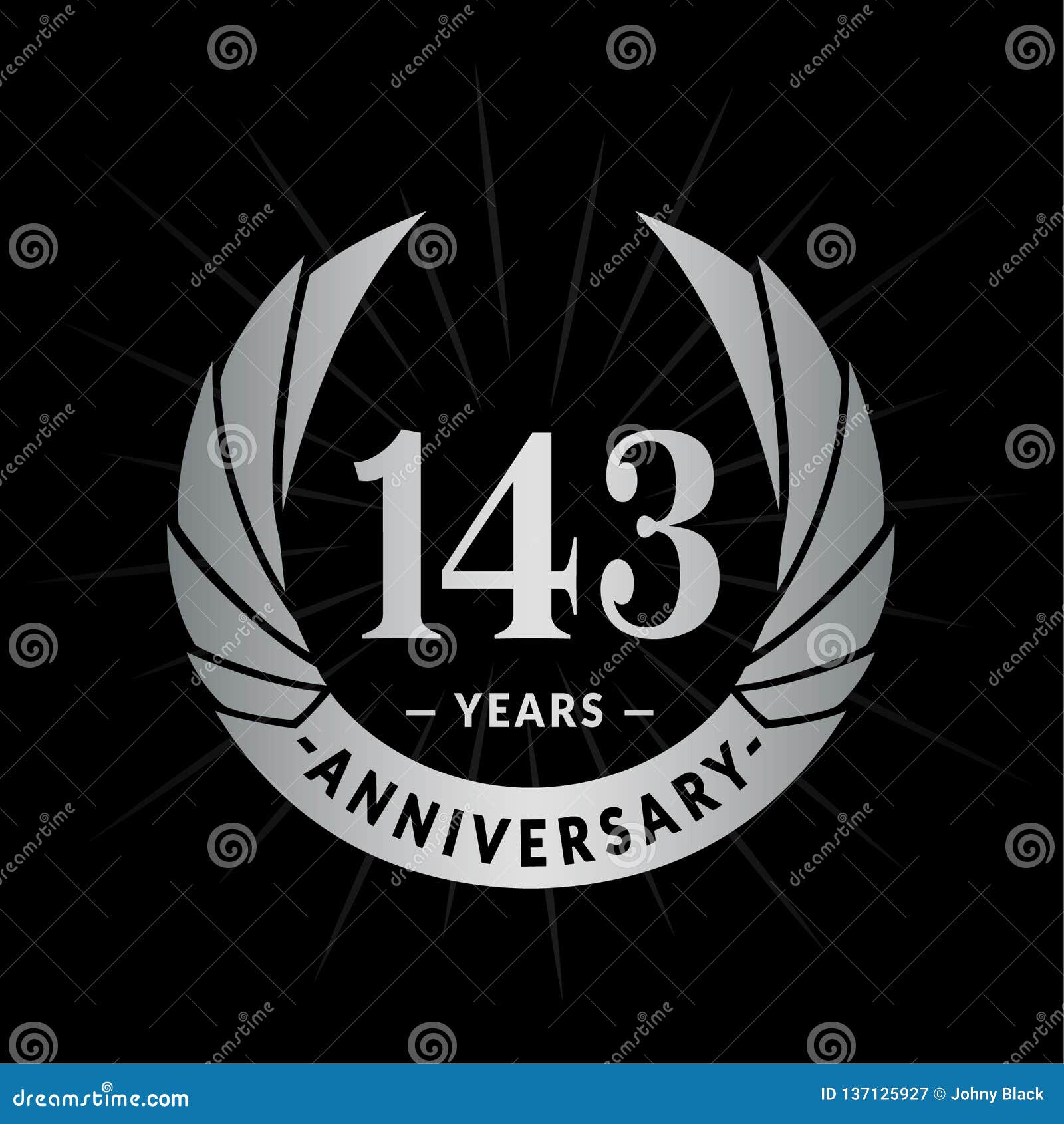 143 Years Anniversary Design Template. Elegant Anniversary Logo Design ...