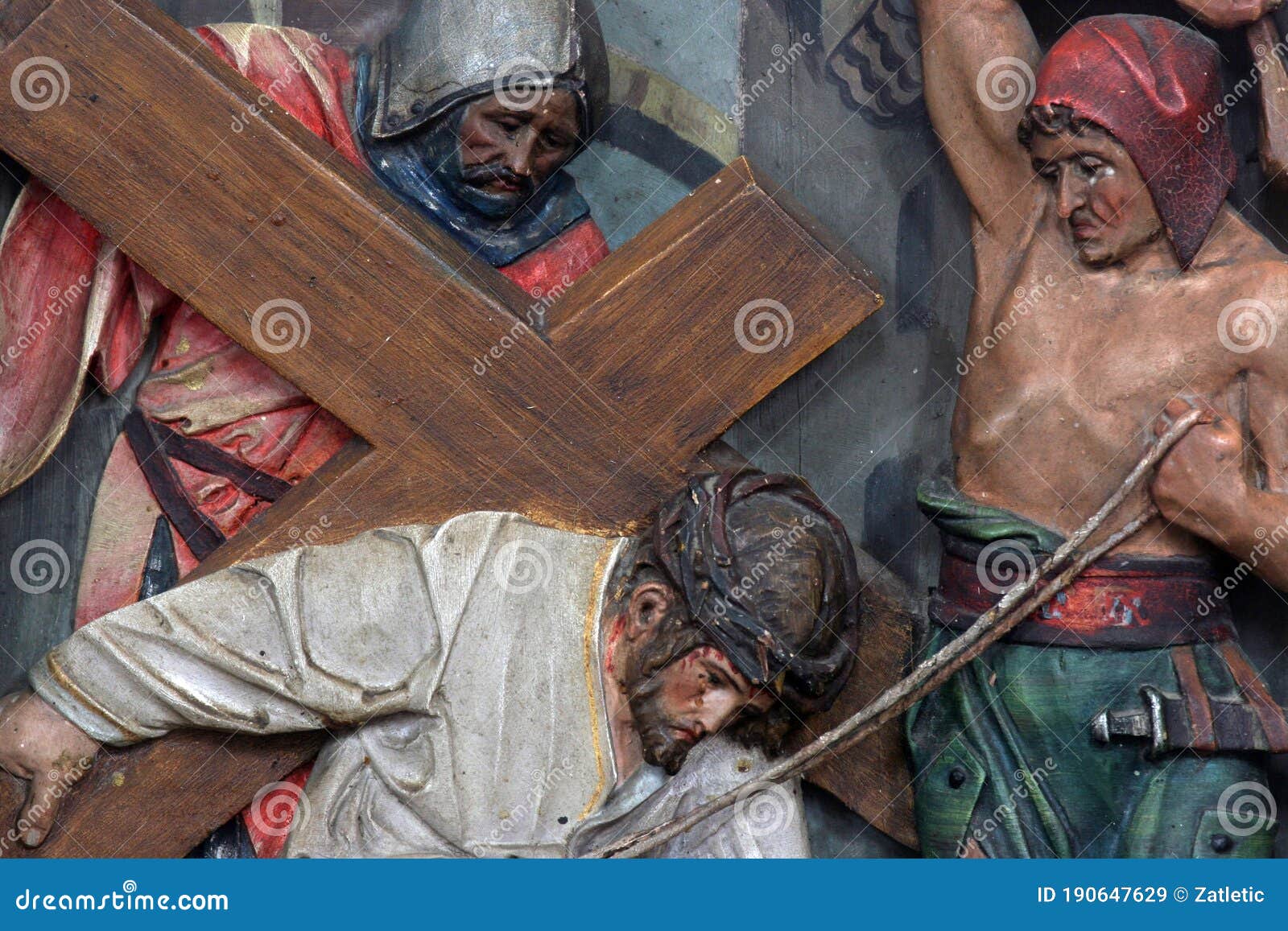 3rd Stations of the Cross, Jesus Falls the First Time Stock Image ...