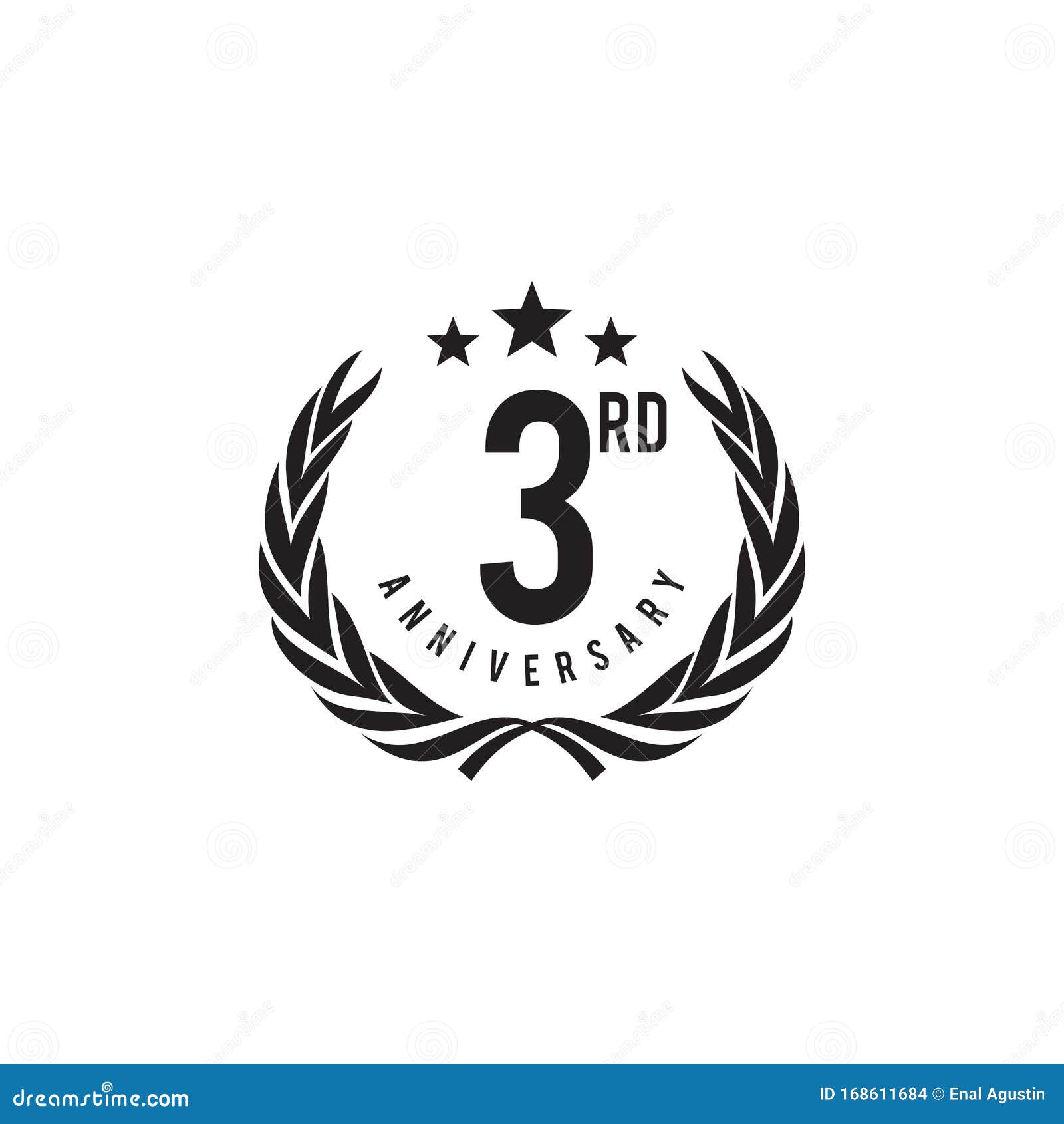 3rd Year Anniversary Emblem Logo Design Stock Vector - Illustration of ...