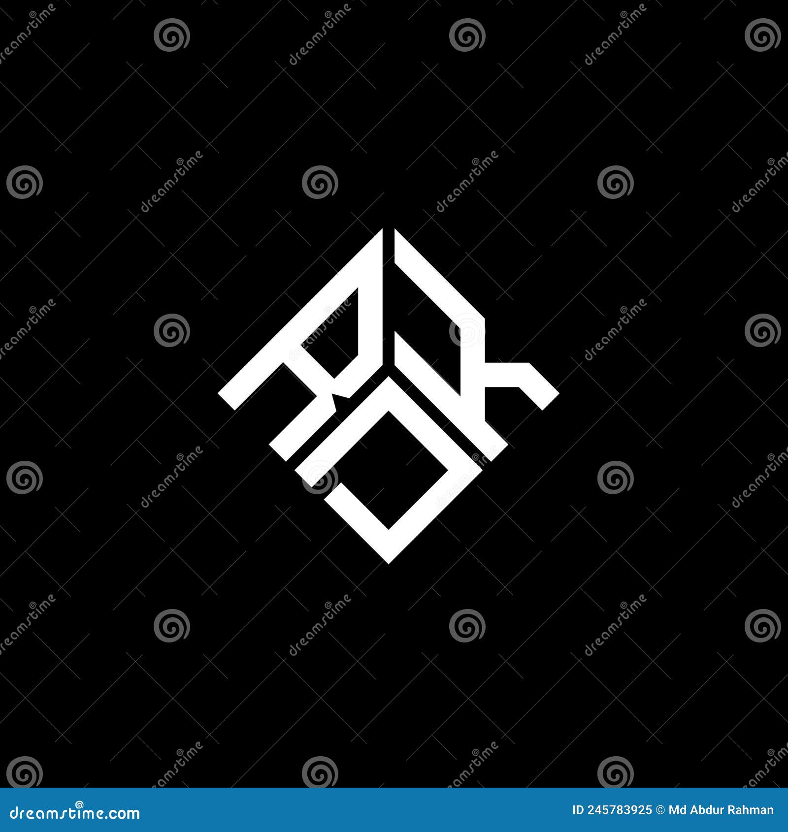 RDK Letter Logo Design on Black Background. RDK Creative Initials ...