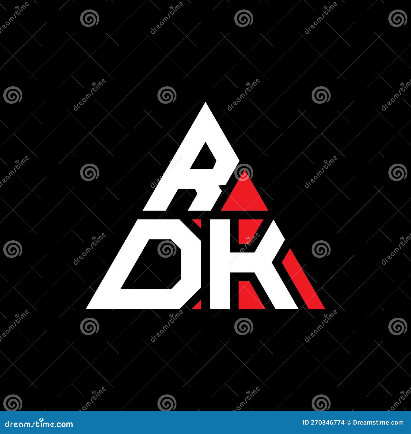 RDK Triangle Letter Logo Design with Triangle Shape. RDK Triangle Logo ...