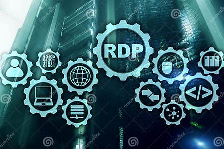 RDP Remote Desktop Protocol. Terminal Services. Server Background. Stock Photo - Image of ...