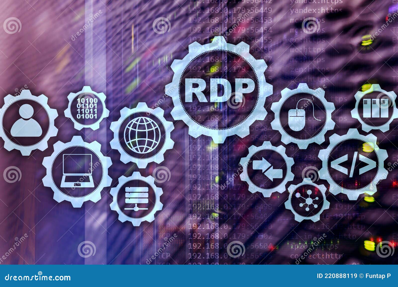 RDP Remote Desktop Protocol. Terminal Services. Server Background Royalty-Free Stock Photo ...
