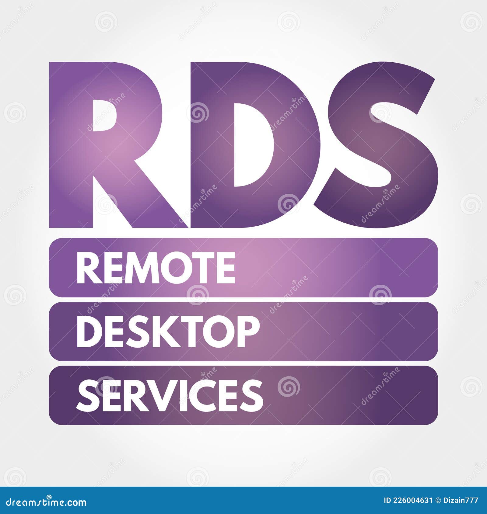 RDS - Remote Desktop Services Acronym, Technology Concept Background ...