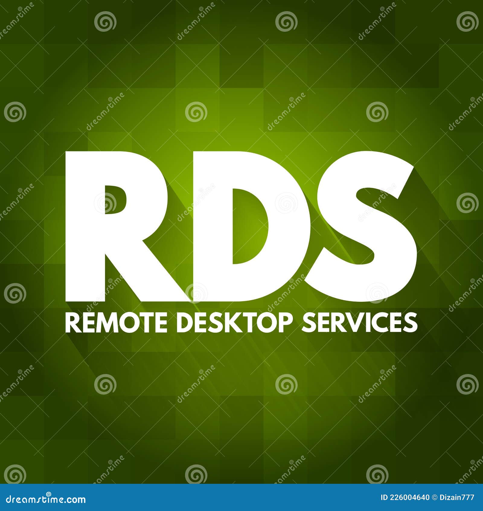 RDS - Remote Desktop Services Acronym, Technology Concept Background ...