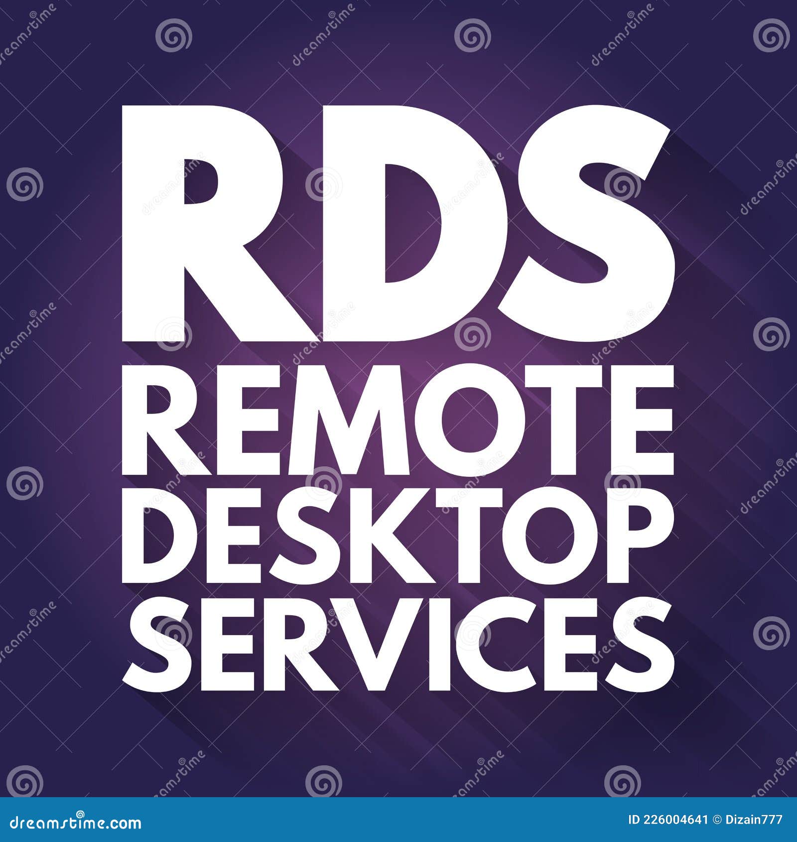 RDS - Remote Desktop Services Acronym, Technology Concept Background ...