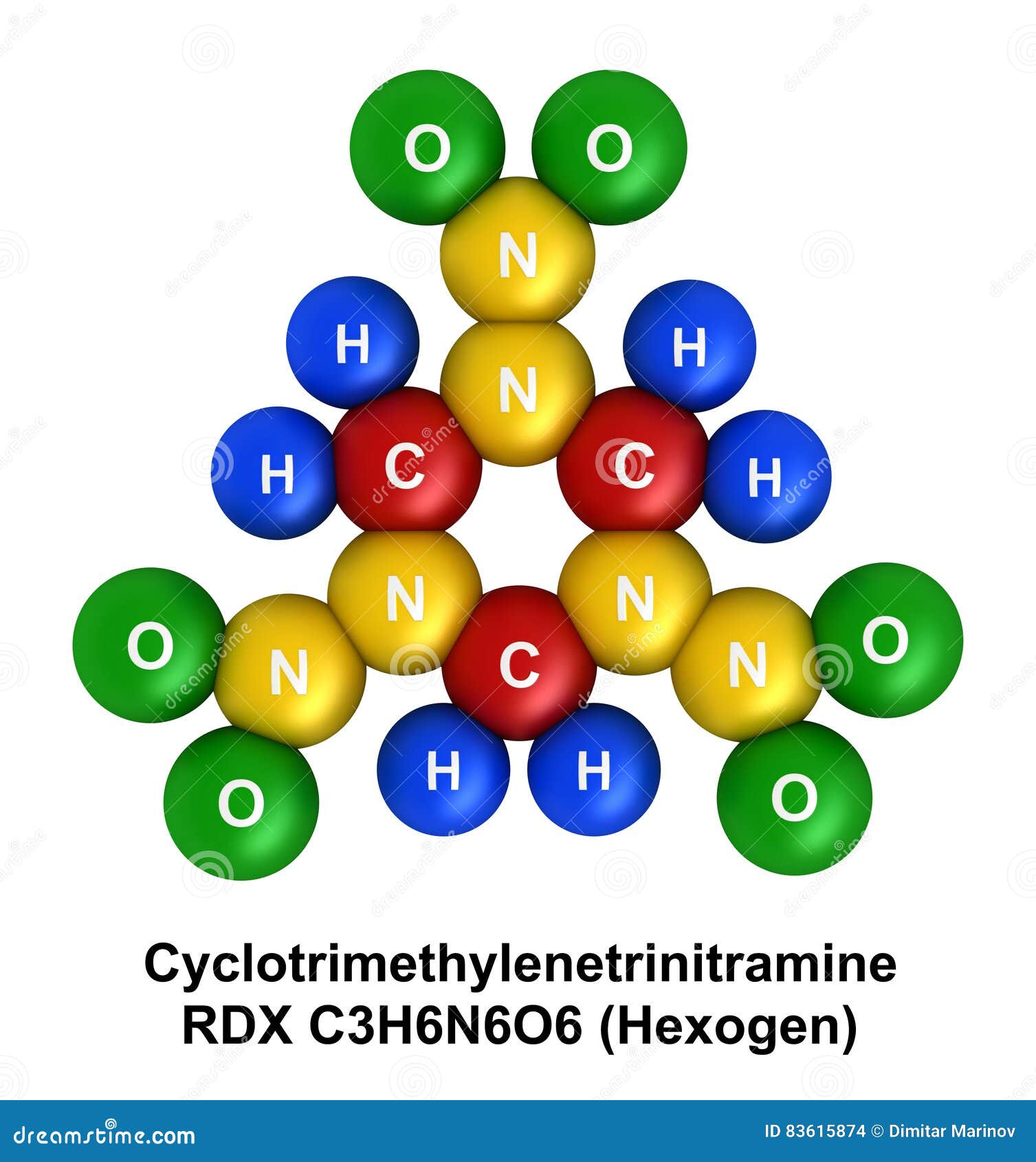 RDX Hexogen stock illustration. Illustration of c3h6n6o6 - 83615874