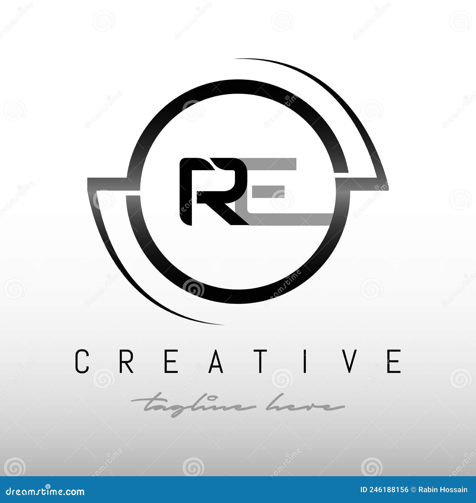 RE Letter Logo with Creative Modern Business Typography Vector Template ...