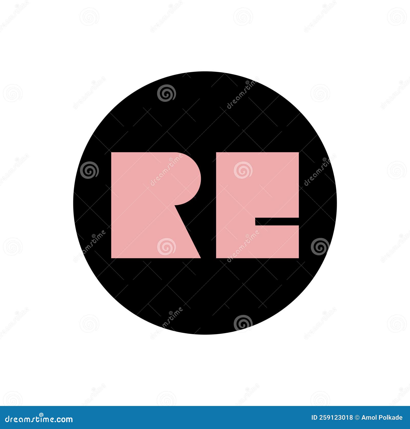 RE Company Name Initial Letters Monogram. RE Round Icon Stock Vector ...