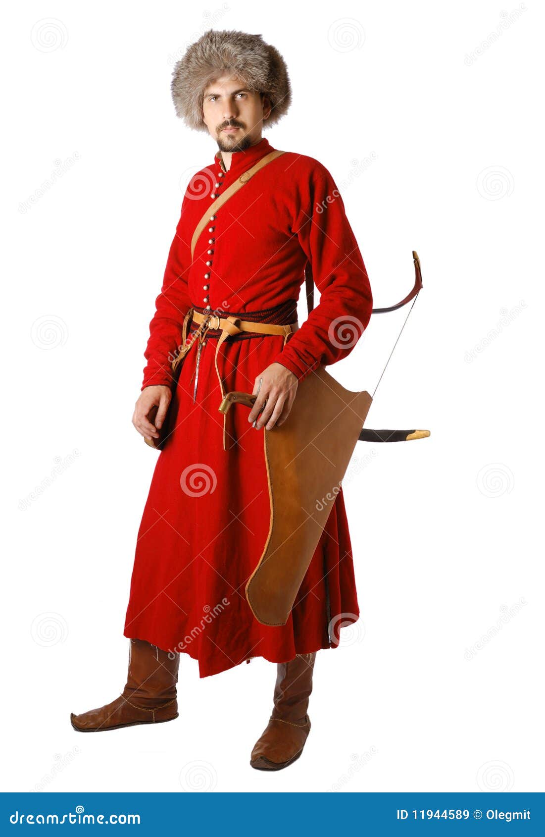 Re-enactor in Costume of Tatar Warrior. Stock Image - Image of heritage ...