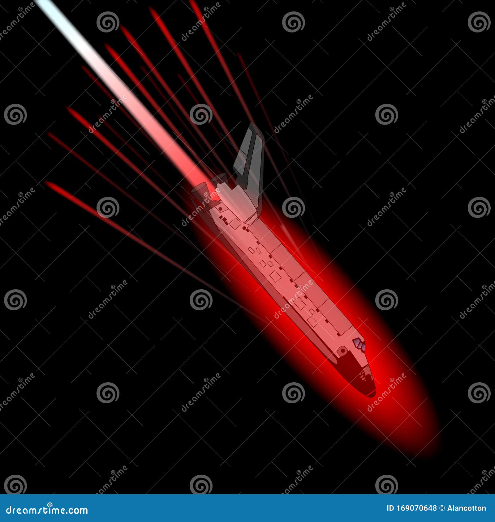 Re Entry Spacecraft Burning Up Stock Vector - Illustration of speed ...