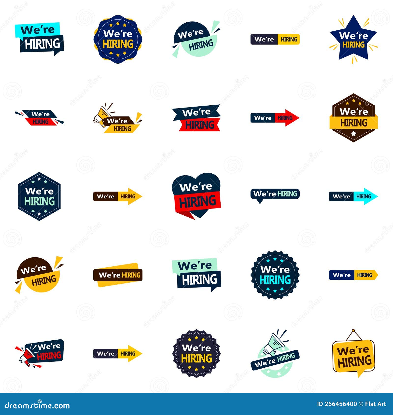 We Re Hiring 25 Eye Catching Vector Elements for Recruitment ...