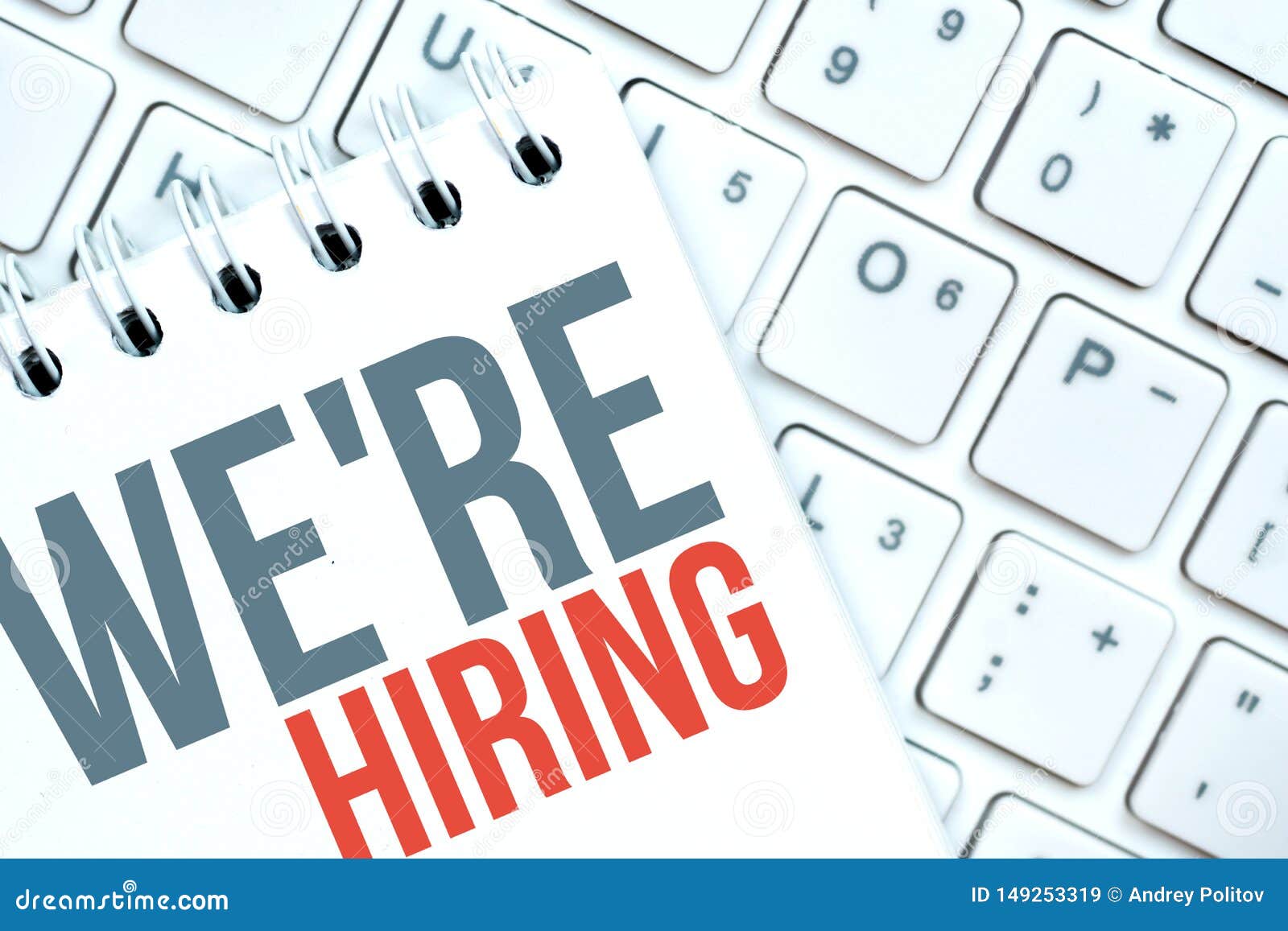 We`re Hiring, Notepad Over Keyboard Stock Image - Image of search ...