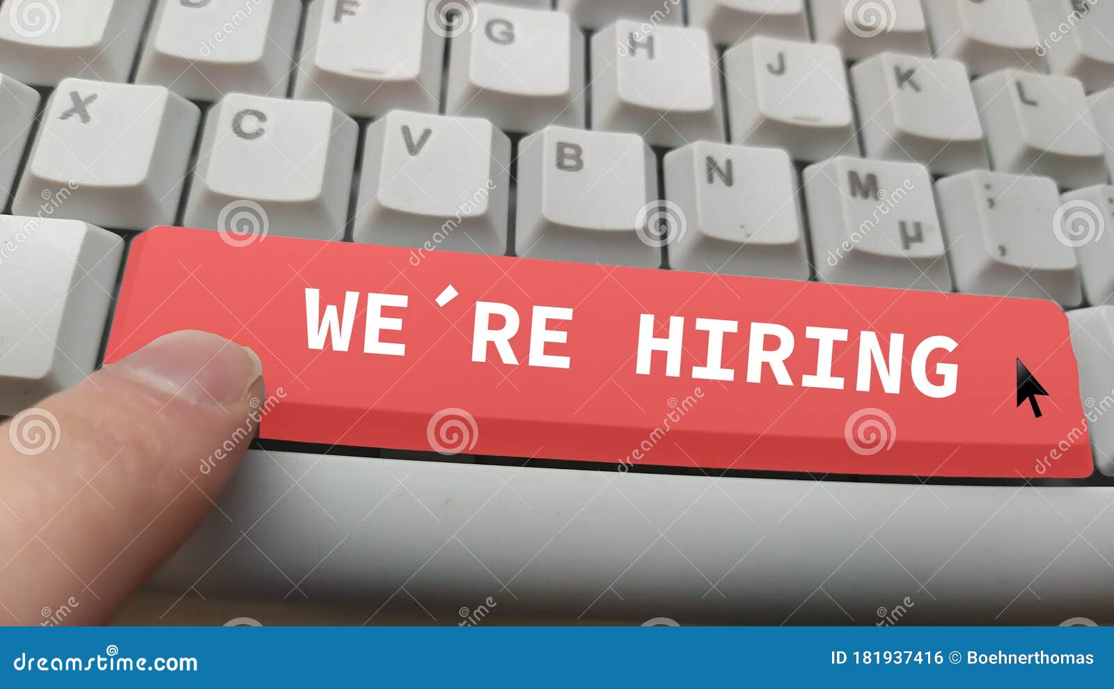 Weâ€™re are Hiring on Red Button of a Keyboard Stock Photo - Image of ...