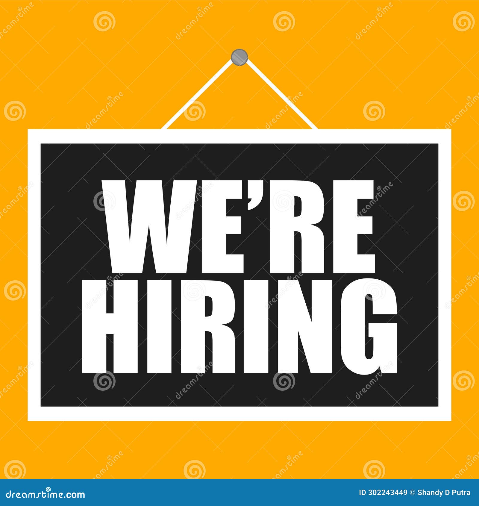 We Re Hiring Sign Vector Recruitment Design Stock Vector - Illustration ...