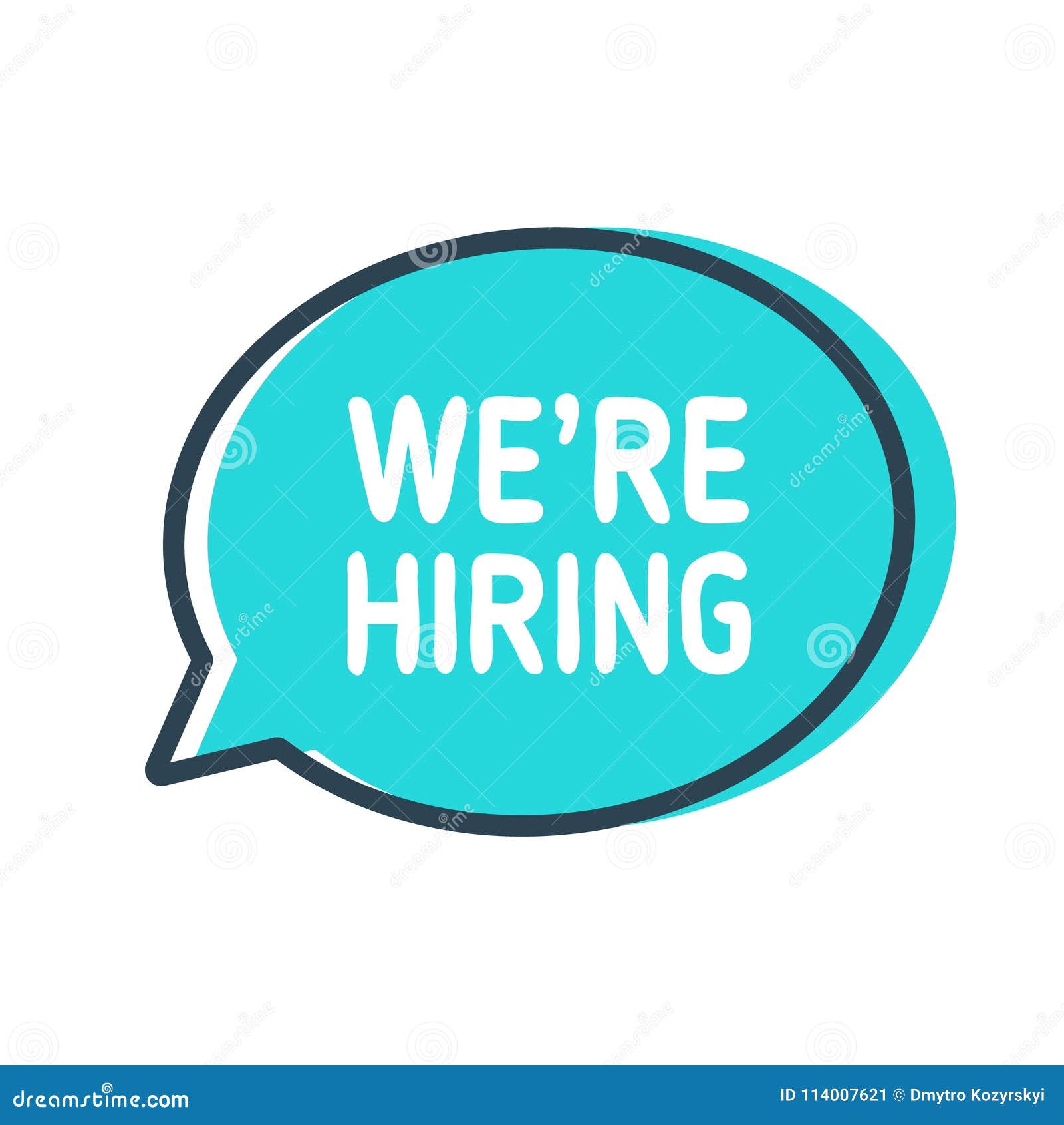 We`re Hiring. Speech Bubble on White Background. Stock Vector ...