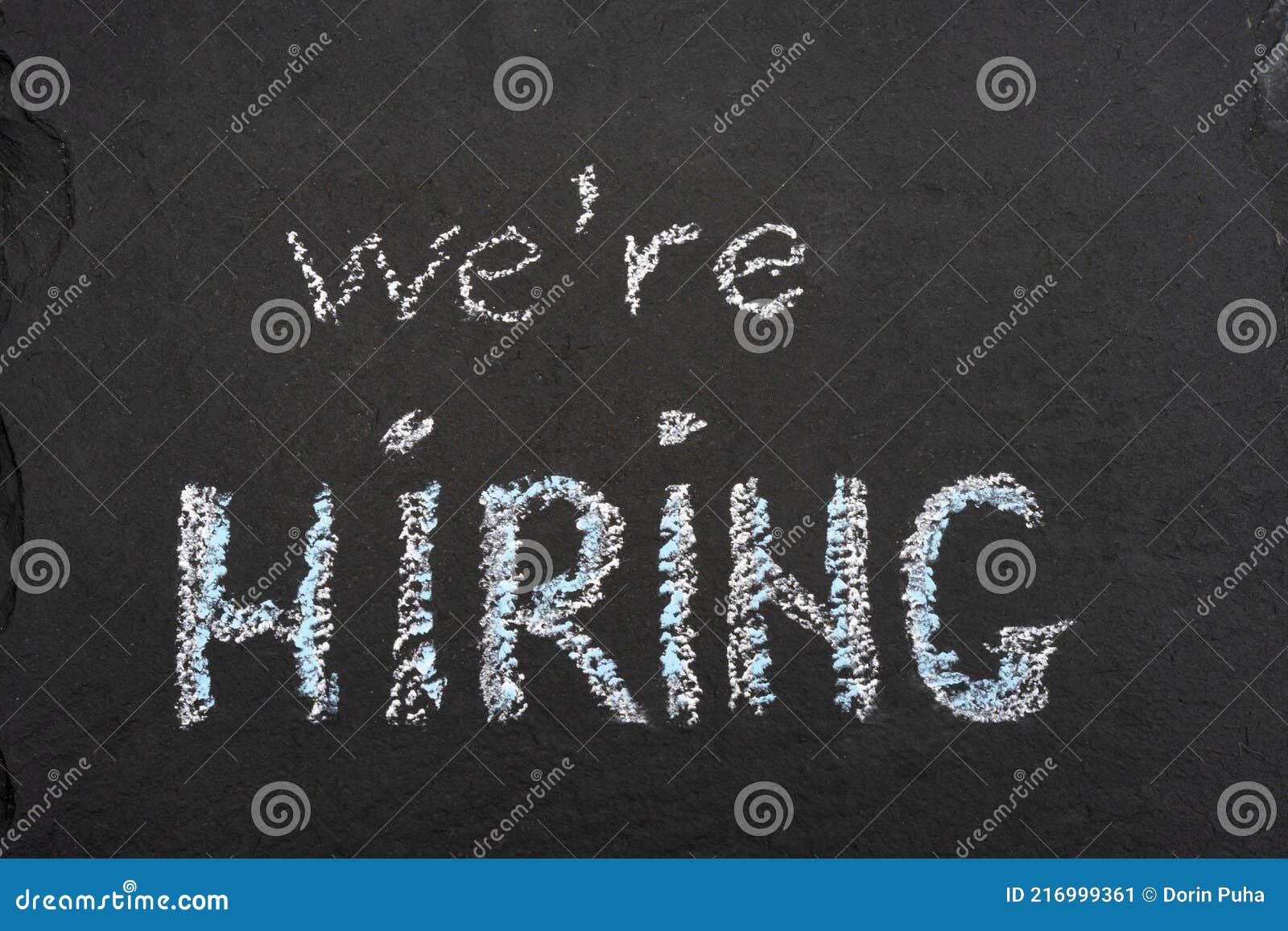 We`re Hiring Written on Black Stone Texture Stock Image - Image of ...