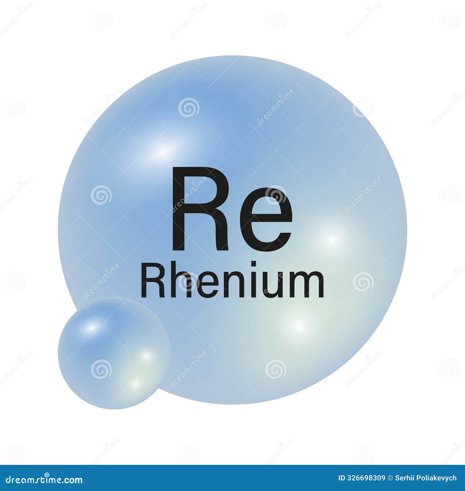 Re Icon. Rhenium Symbol. Blue Gradient Sphere. Scientific Vector Image ...