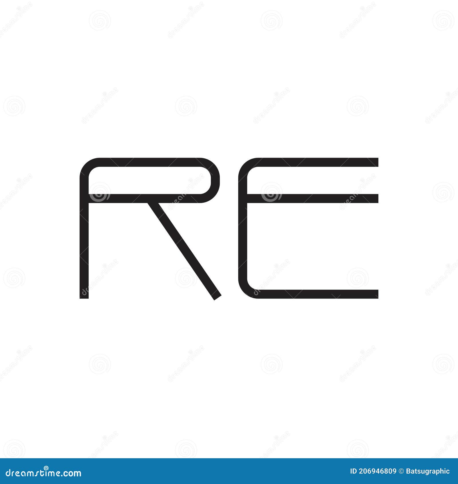 Re Initial Letter Vector Logo Icon Stock Vector - Illustration of ...