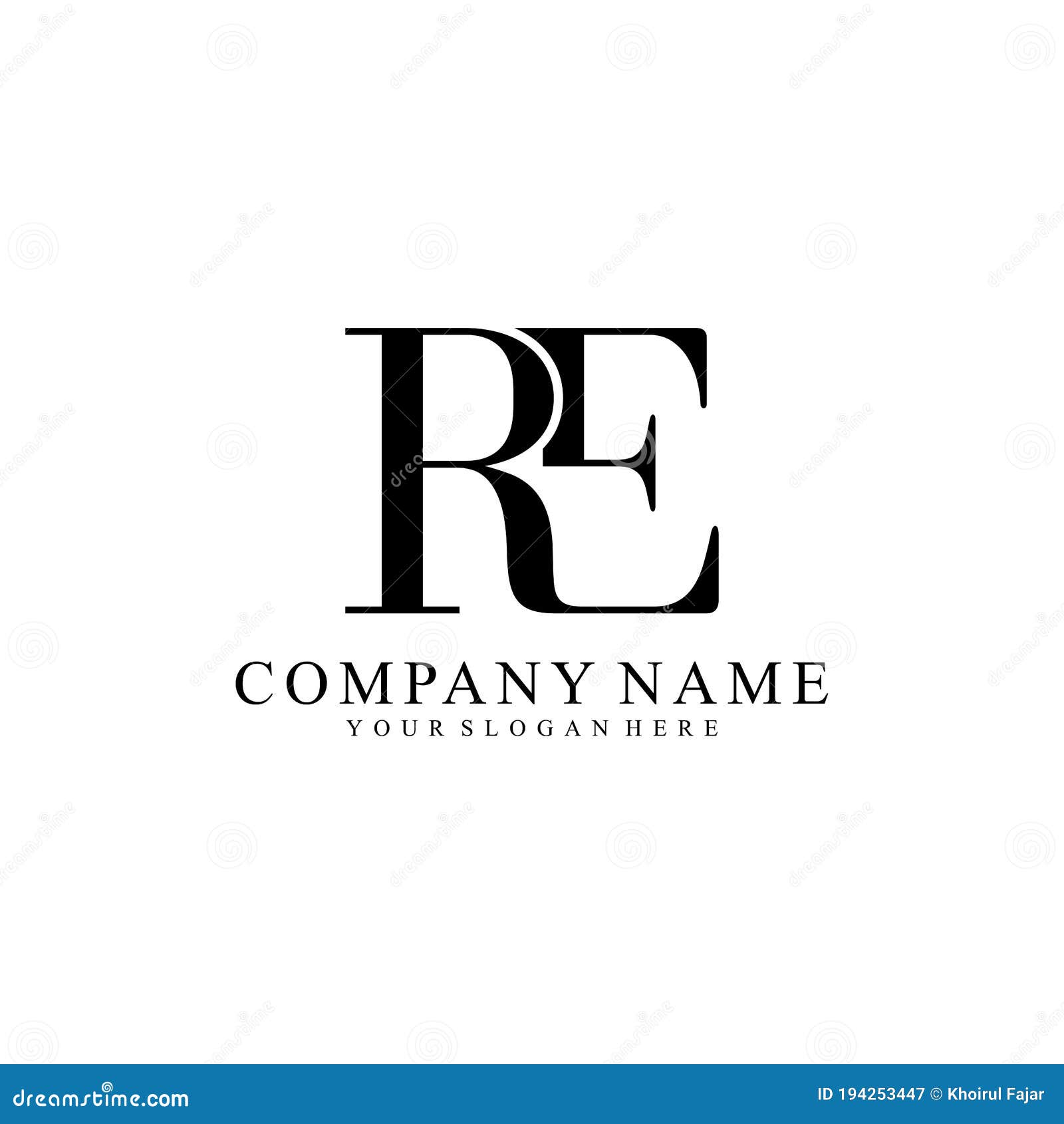 RE Initial Letters Monogram Logo Stock Vector - Illustration of ...