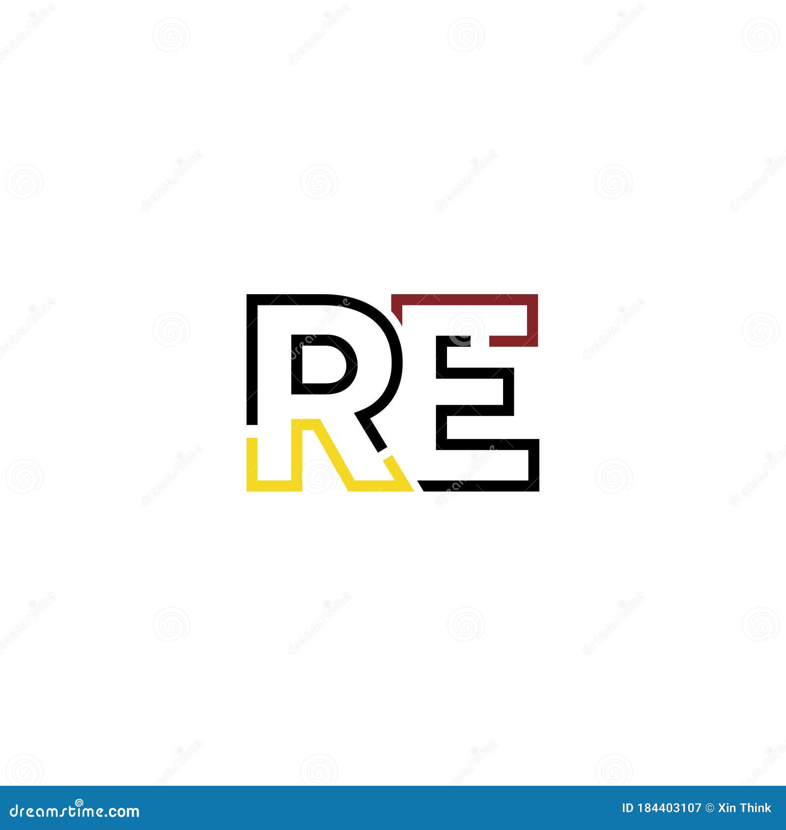RE Letter Logo Icon Design Template Elements Stock Illustration ...