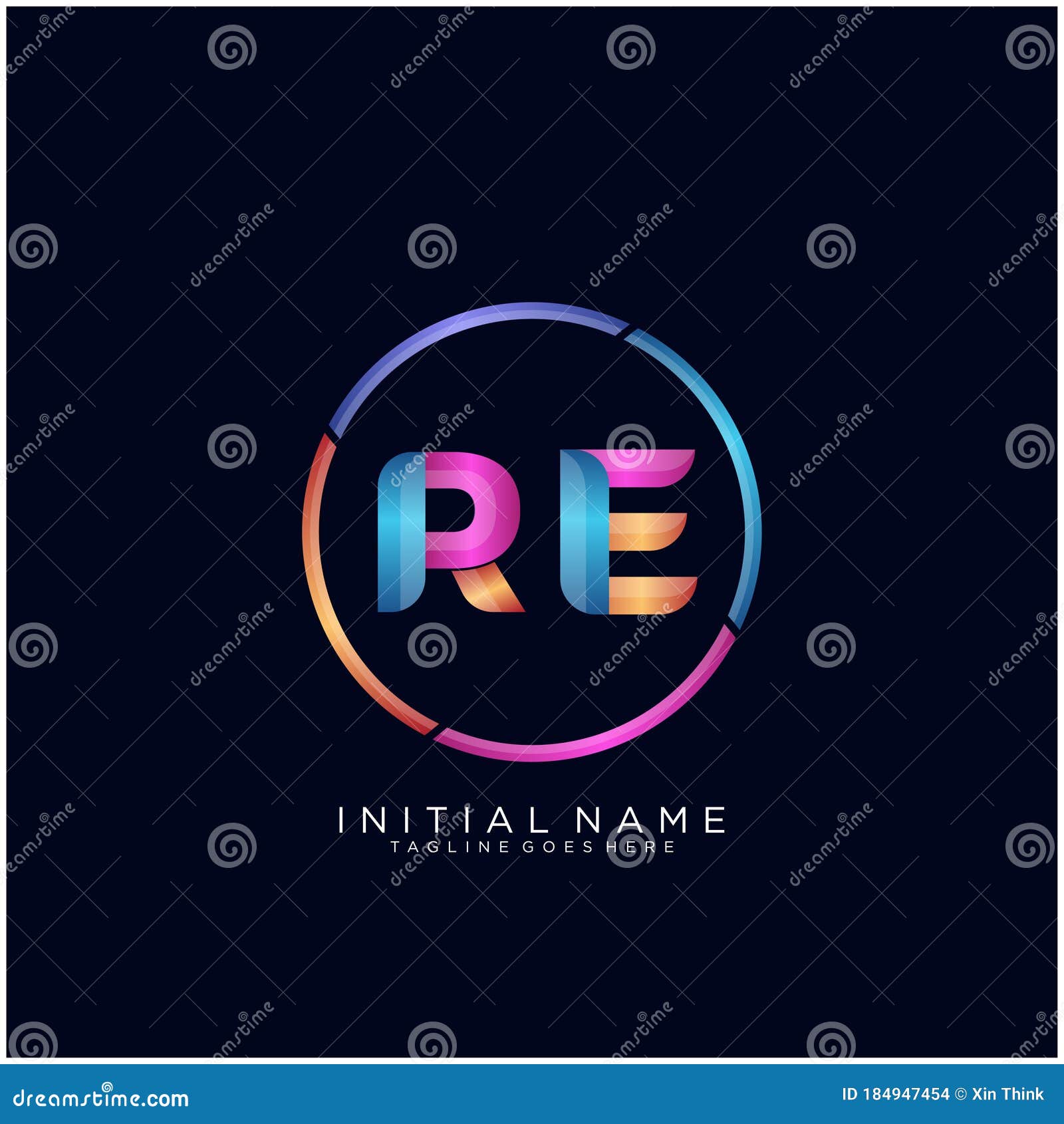 RE Letter Logo Icon Design Template Elements Stock Vector ...