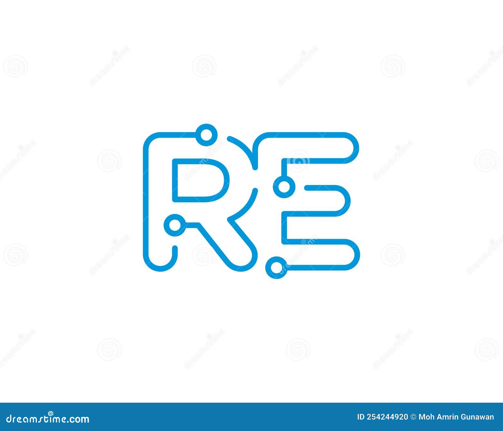 RE Letters, Electronic Circuit, Technology Logo Design Vector 001 Stock ...
