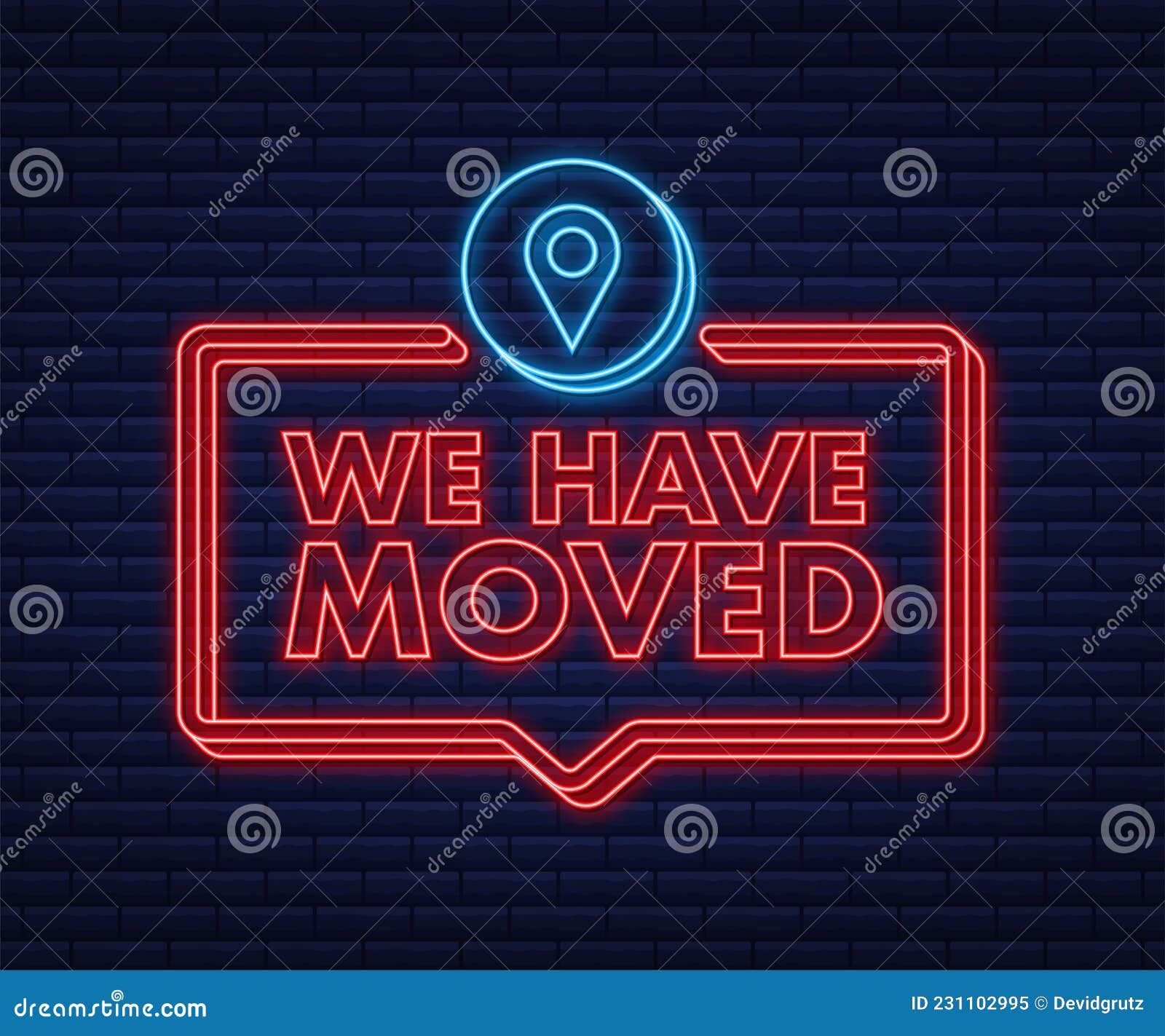 We Re Moving Neon Icon Badge. Ready for Use in Web or Print Design ...