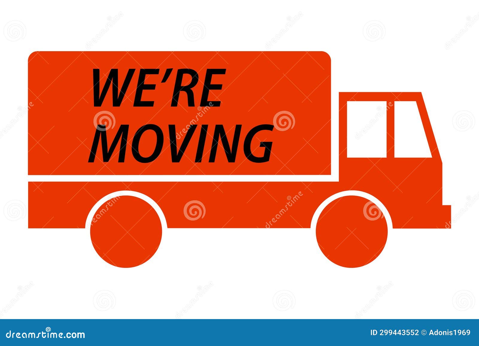 We Re Moving with Track on White Stock Illustration - Illustration of ...