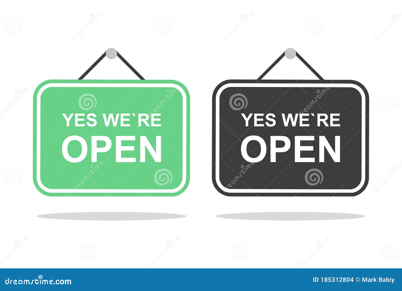 We`re Open Illustration in Flat Design Stock Illustration ...