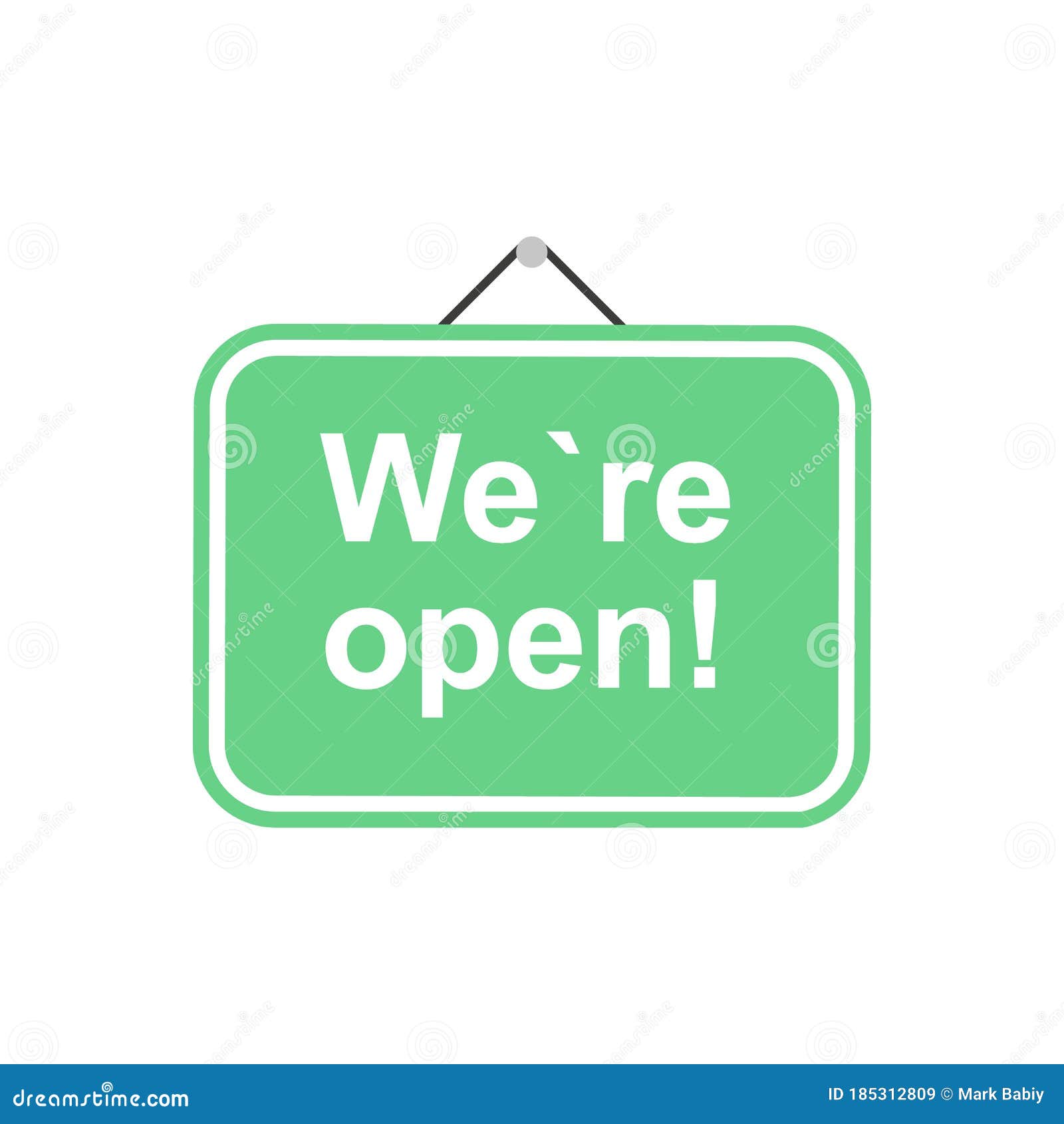 We`re Open Illustration in Flat Design Stock Illustration ...
