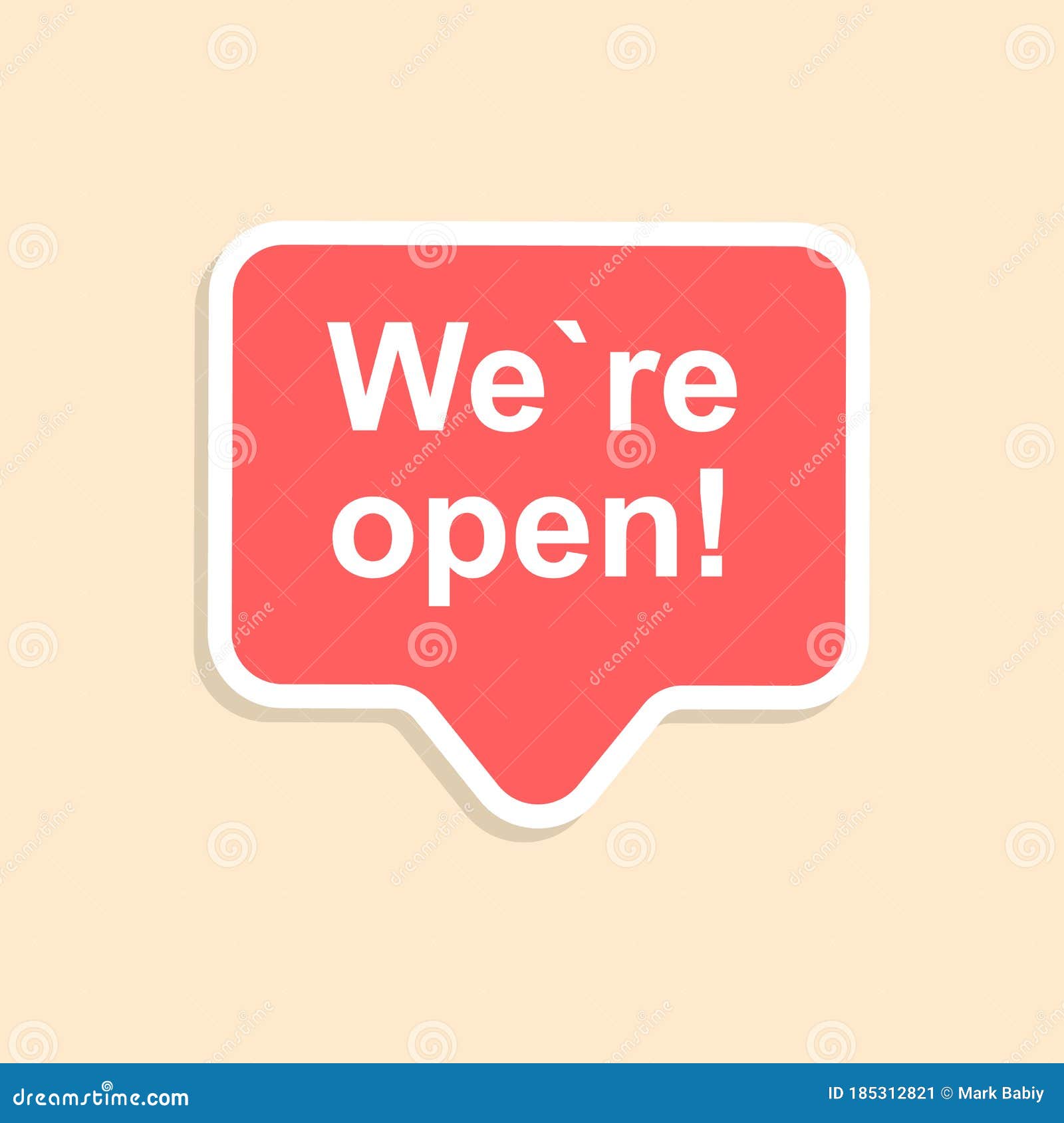 We`re Open Illustration in Flat Design Stock Illustration ...