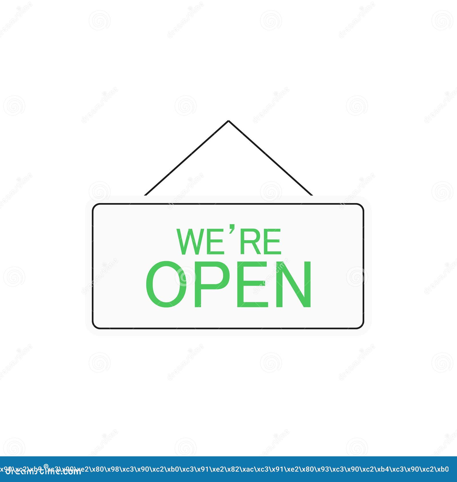 We`re Open Sign Symbol. Vector Open Icon Isolated on White Background ...