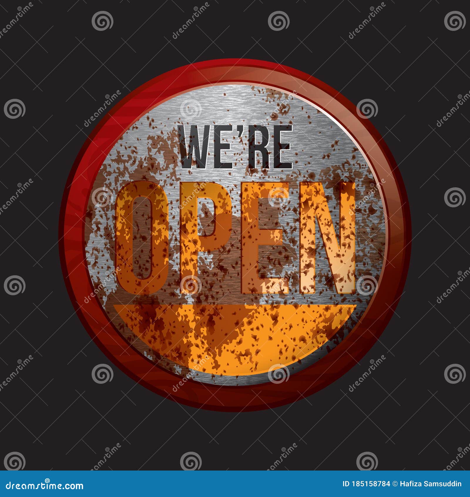 We Re Open Sign. Vector Illustration Decorative Design Stock Vector ...