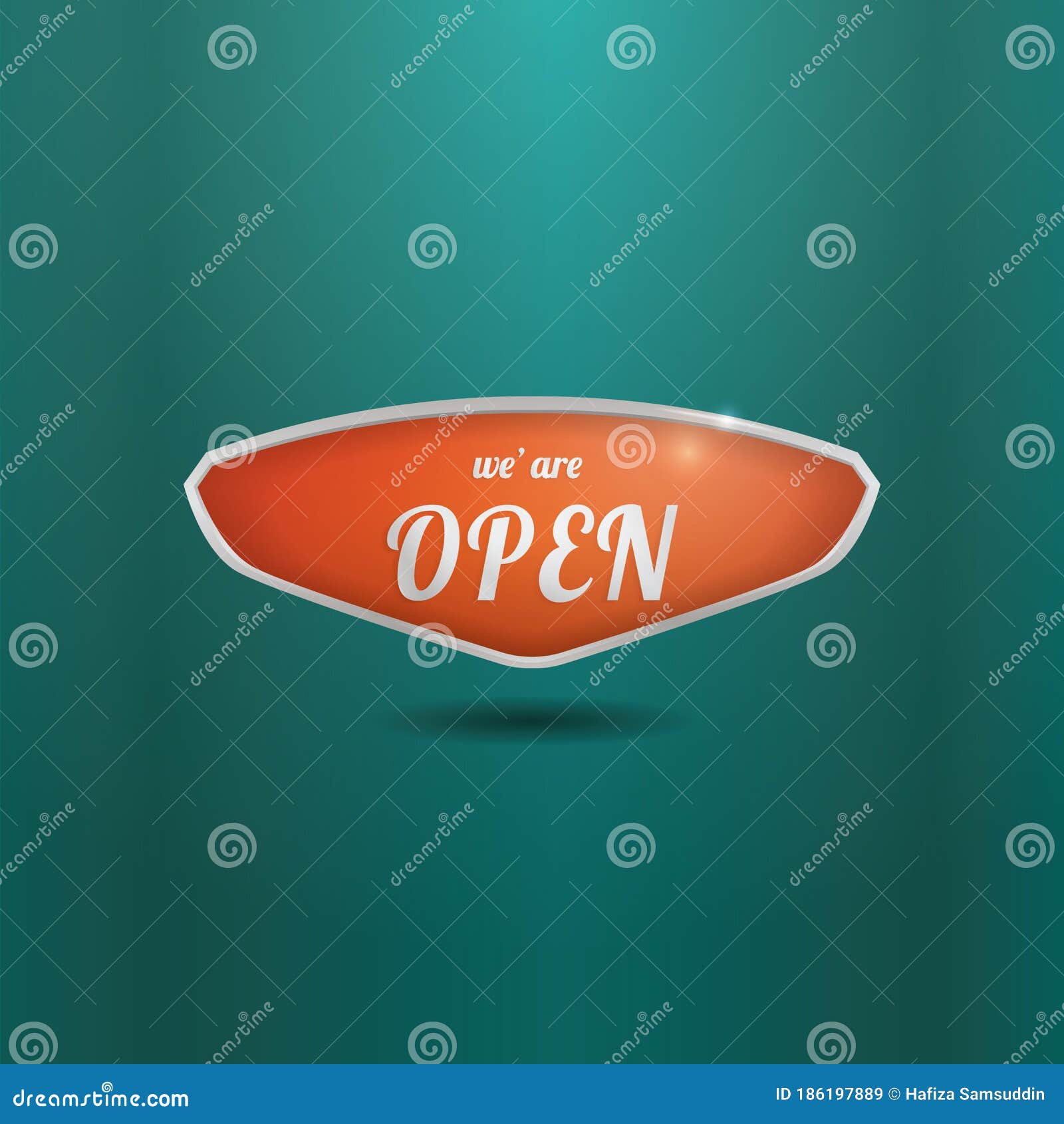 We Re Open Sign. Vector Illustration Decorative Design Stock Vector ...
