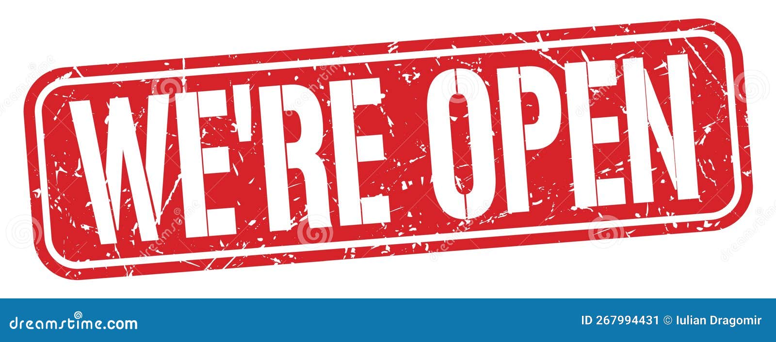 We`RE OPEN Text Written on Red Stamp Sign Stock Illustration ...