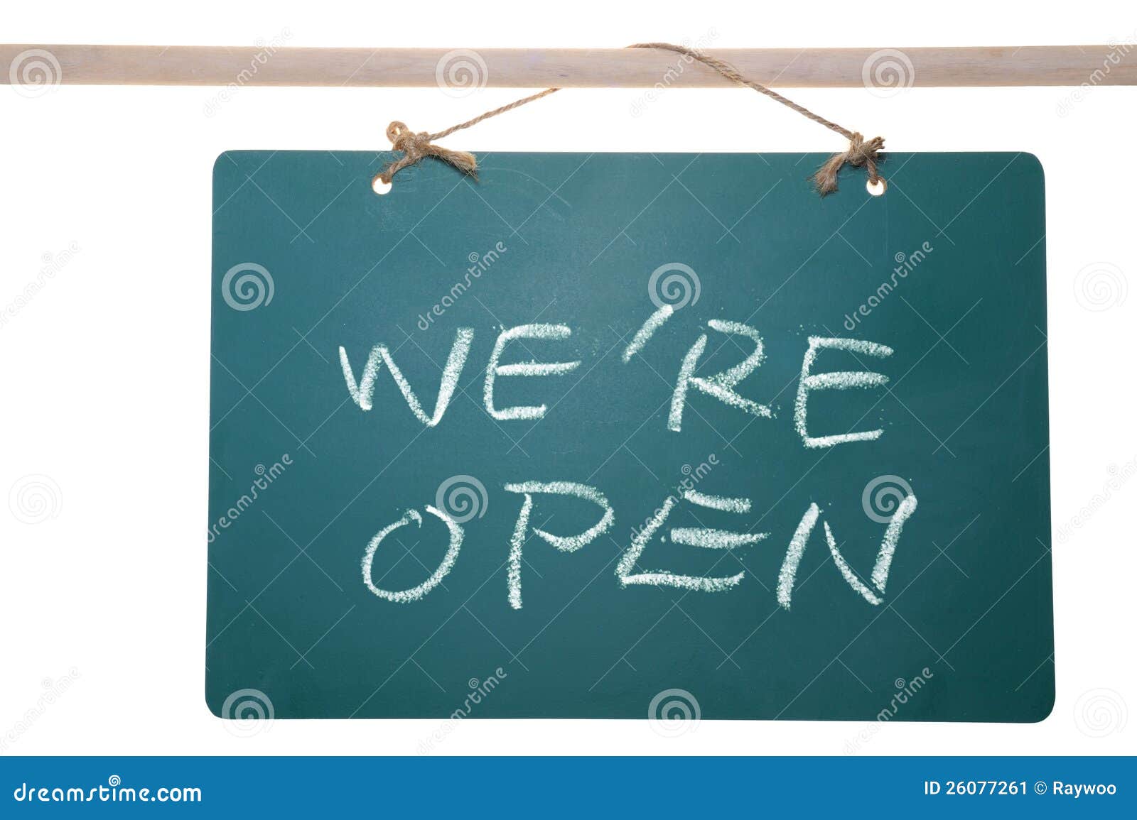 We Re Open Words on Green Board Stock Image - Image of advertising ...