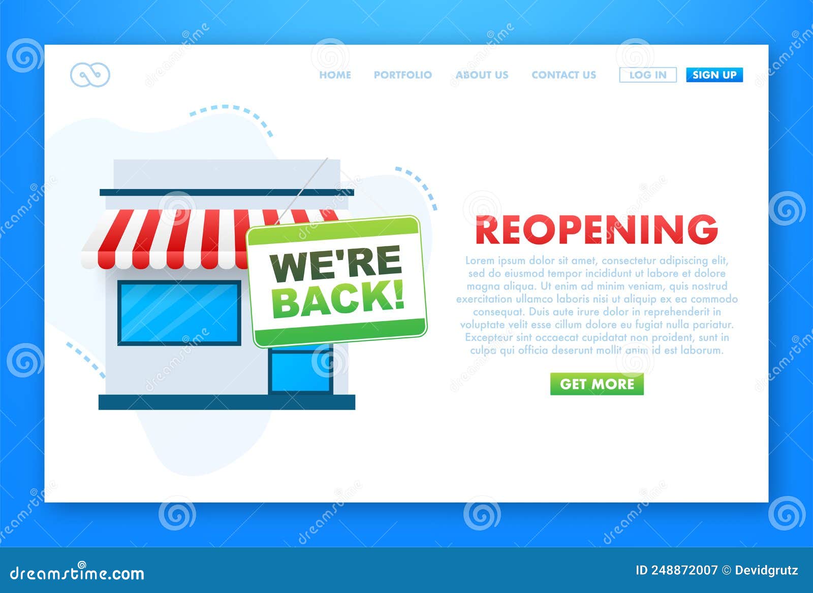 Re Opening Hanging Sign on White Background. Sign for Door Stock Vector ...