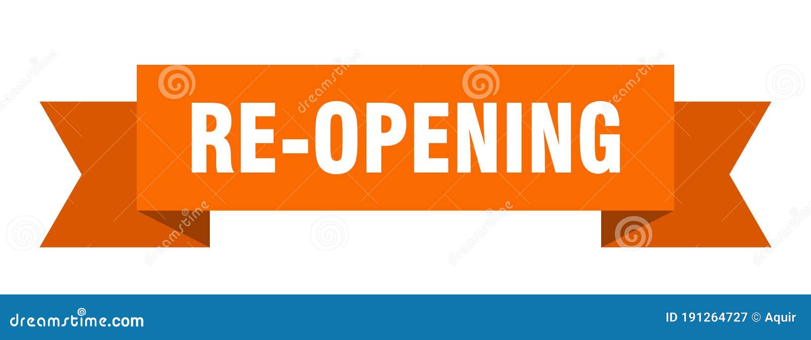 Re-opening ribbon. stock vector. Illustration of template - 191264727