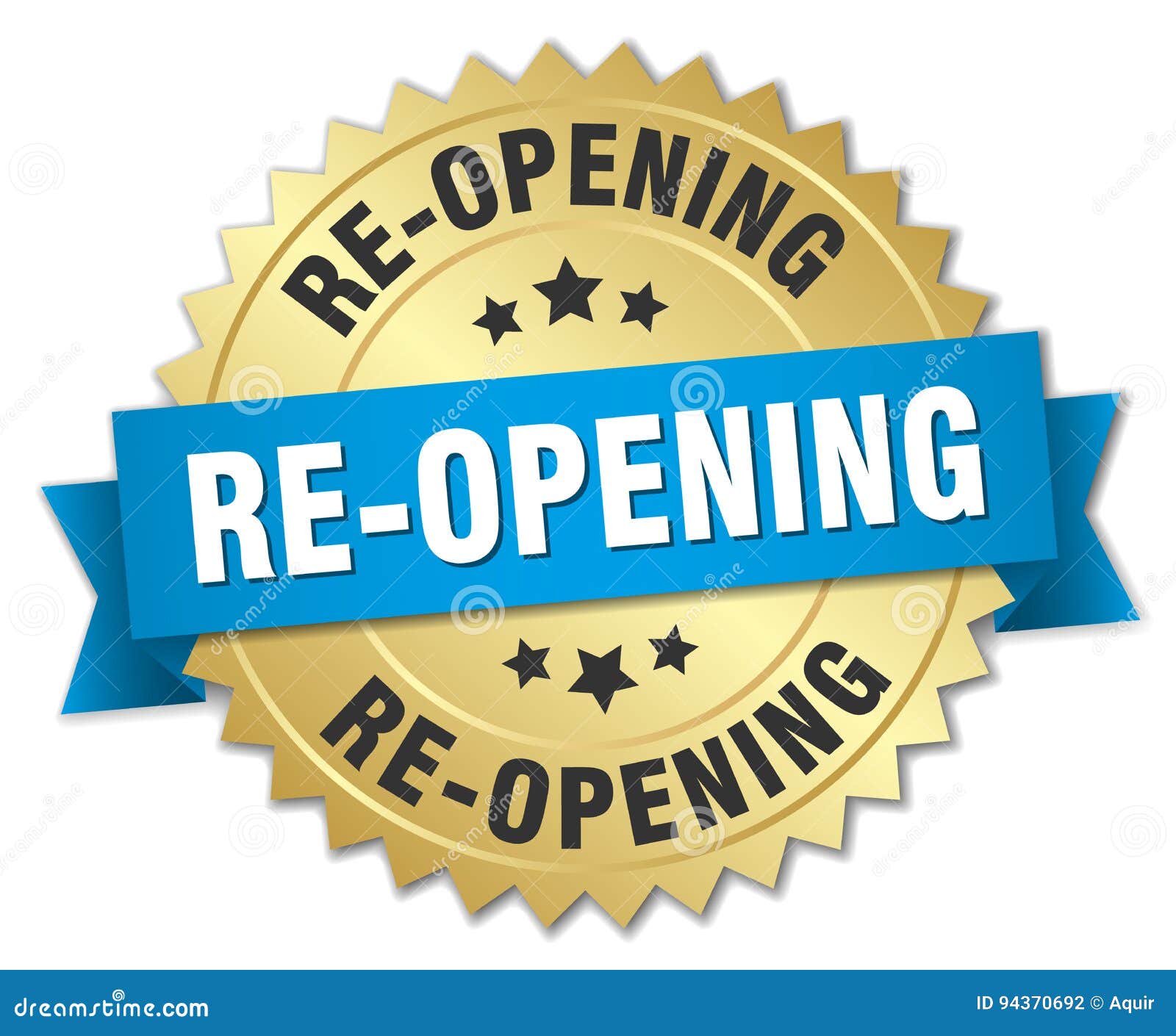 Re-opening Round Isolated Badge Stock Vector - Illustration of insignia ...