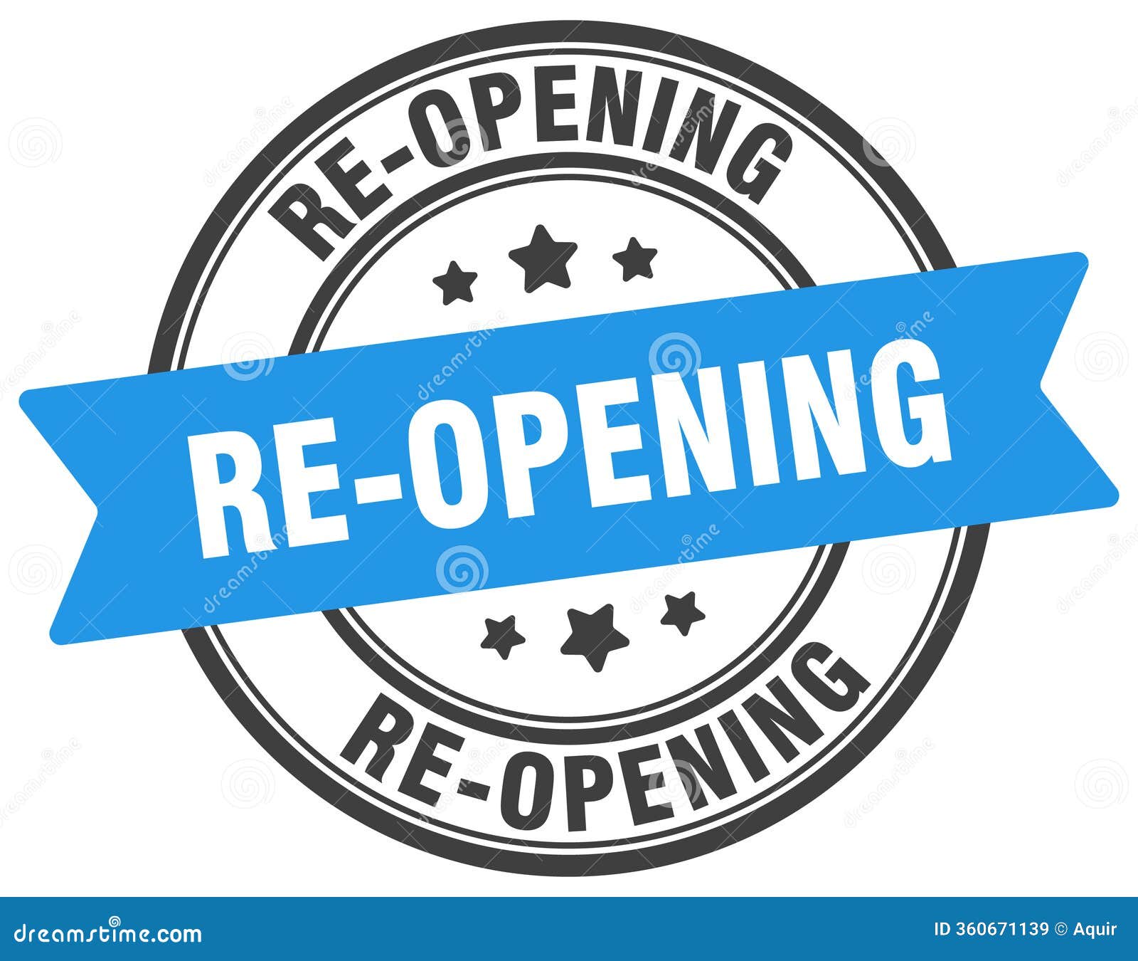 Re-opening Stamp. Re-opening Label on Transparent Background. Round ...