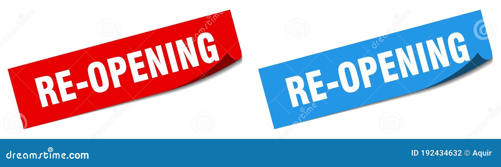 Re-opening Sticker. Re-opening Sign Set Stock Vector - Illustration of ...