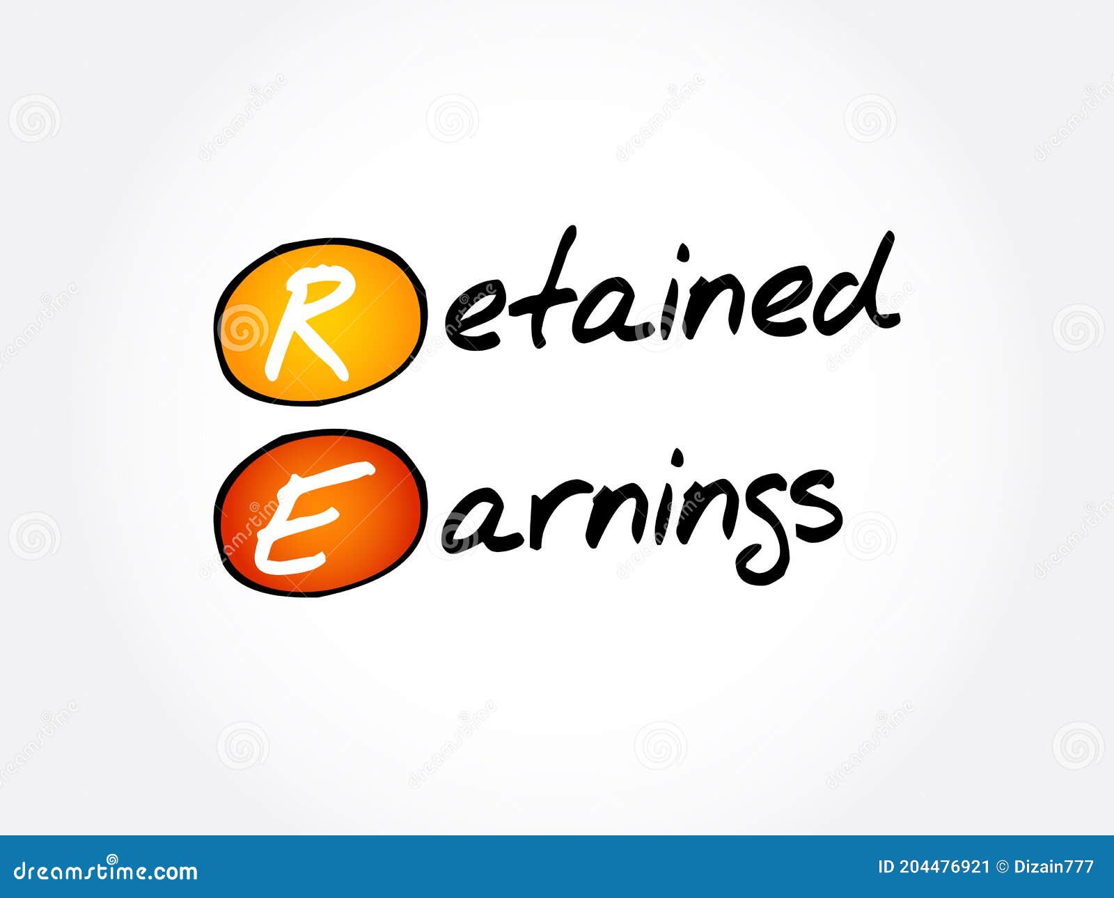 RE, Retained Earnings. Concept With Keywords, Letters And Icons. Flat ...