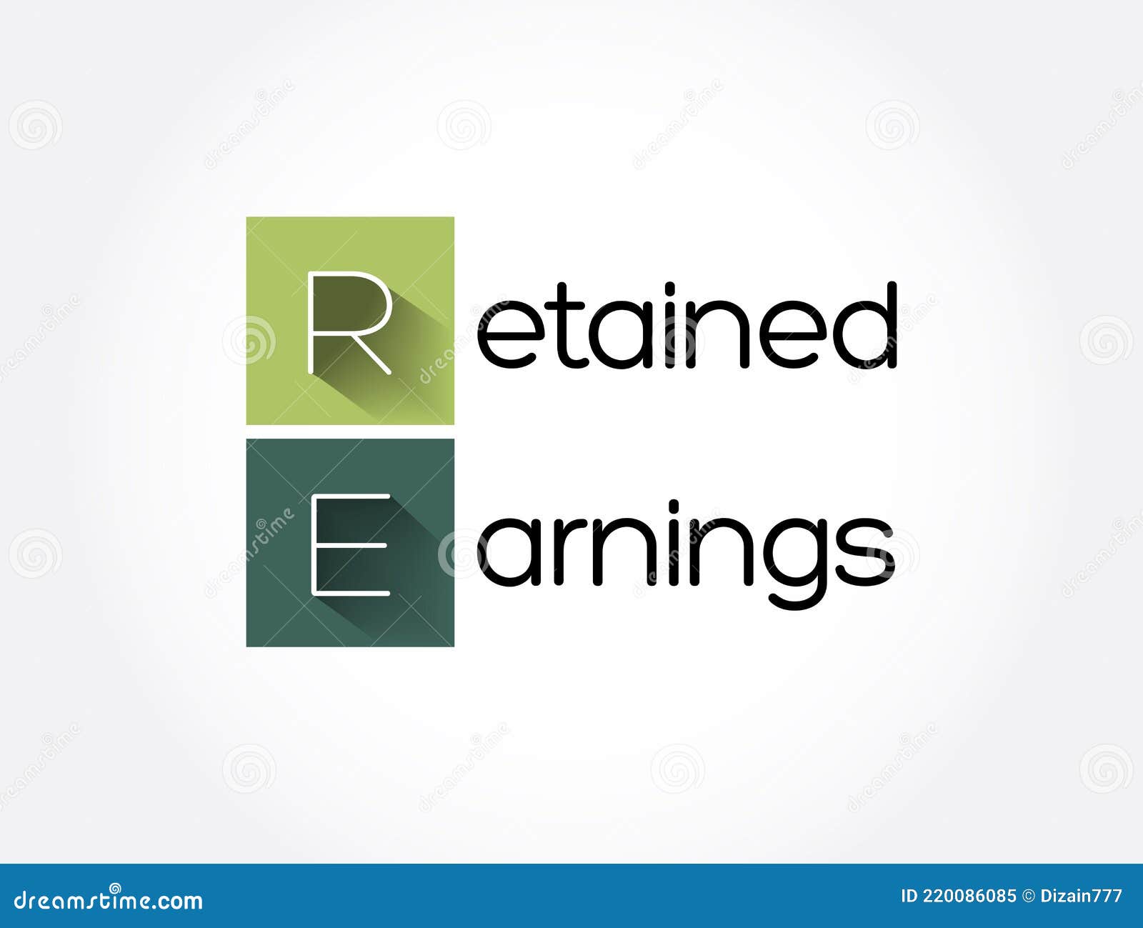 RE, Retained Earnings. Concept With Keywords, Letters And Icons. Flat ...
