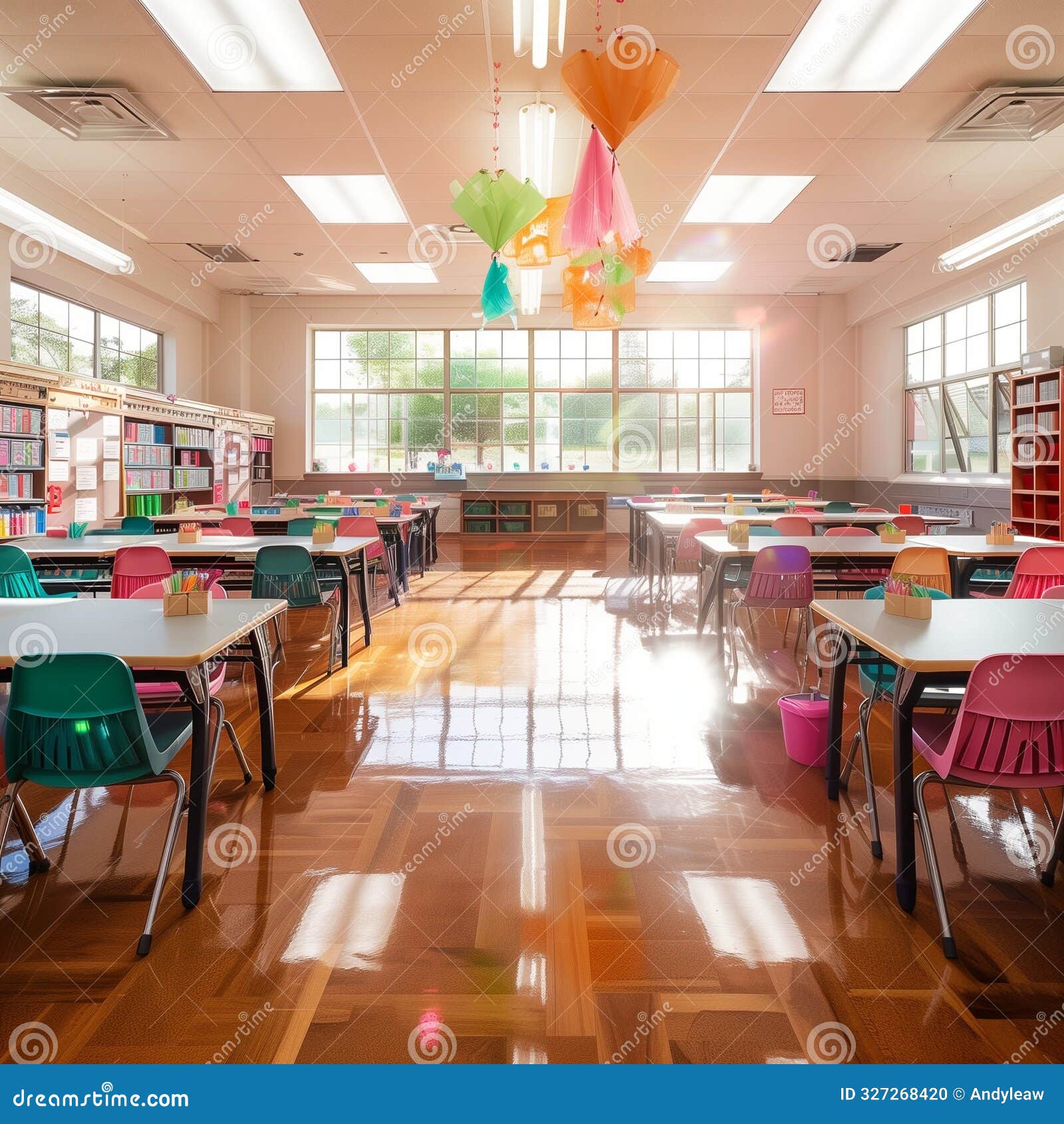 Realistic Classroom Setting Stock Illustration - Illustration of ...