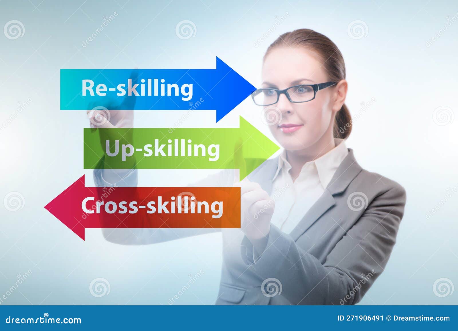 Re-skilling and Upskilling in Learning Concept Stock Image - Image of ...