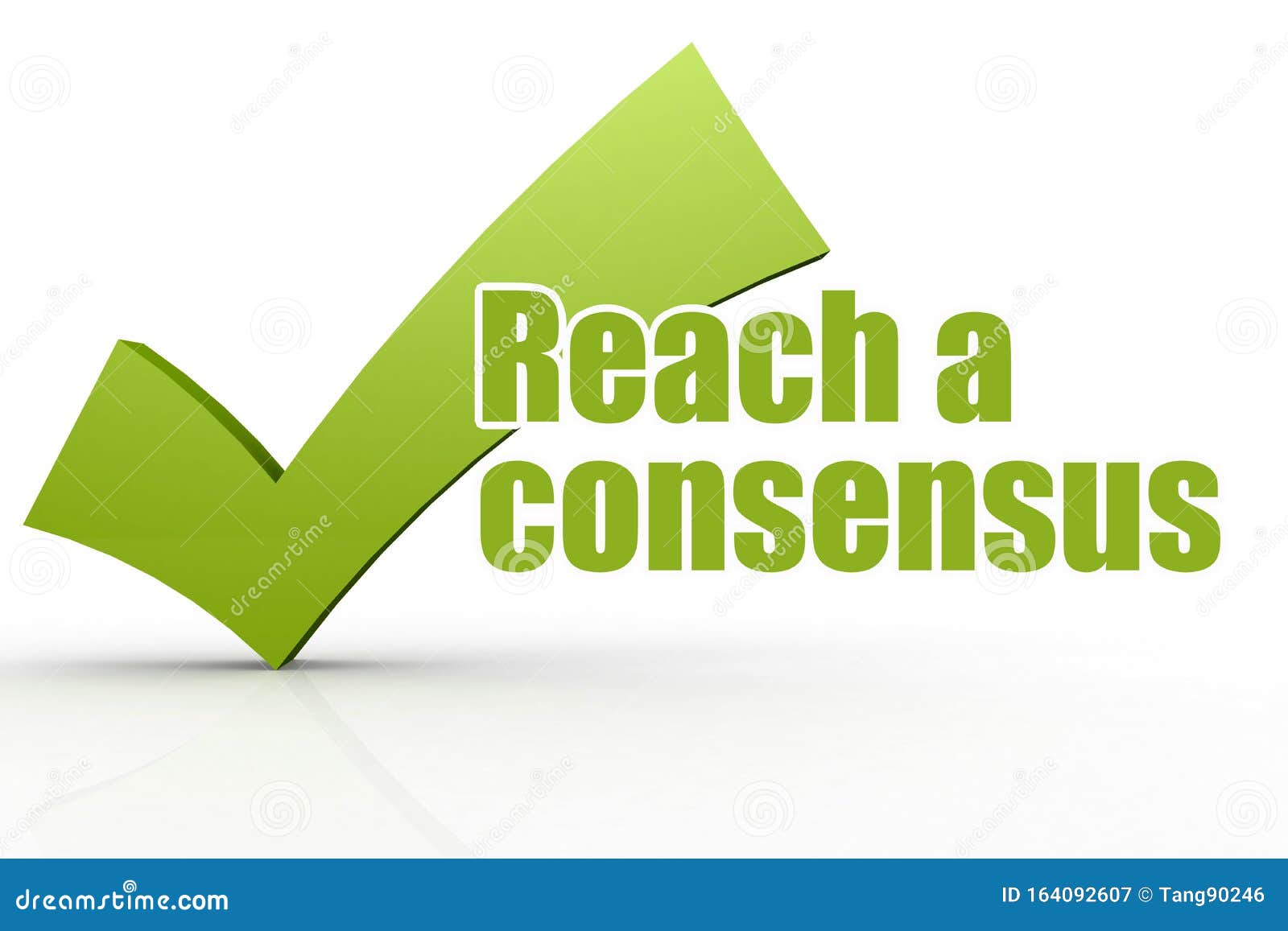Reach a Consensus Word with Green Checkmark Stock Illustration ...